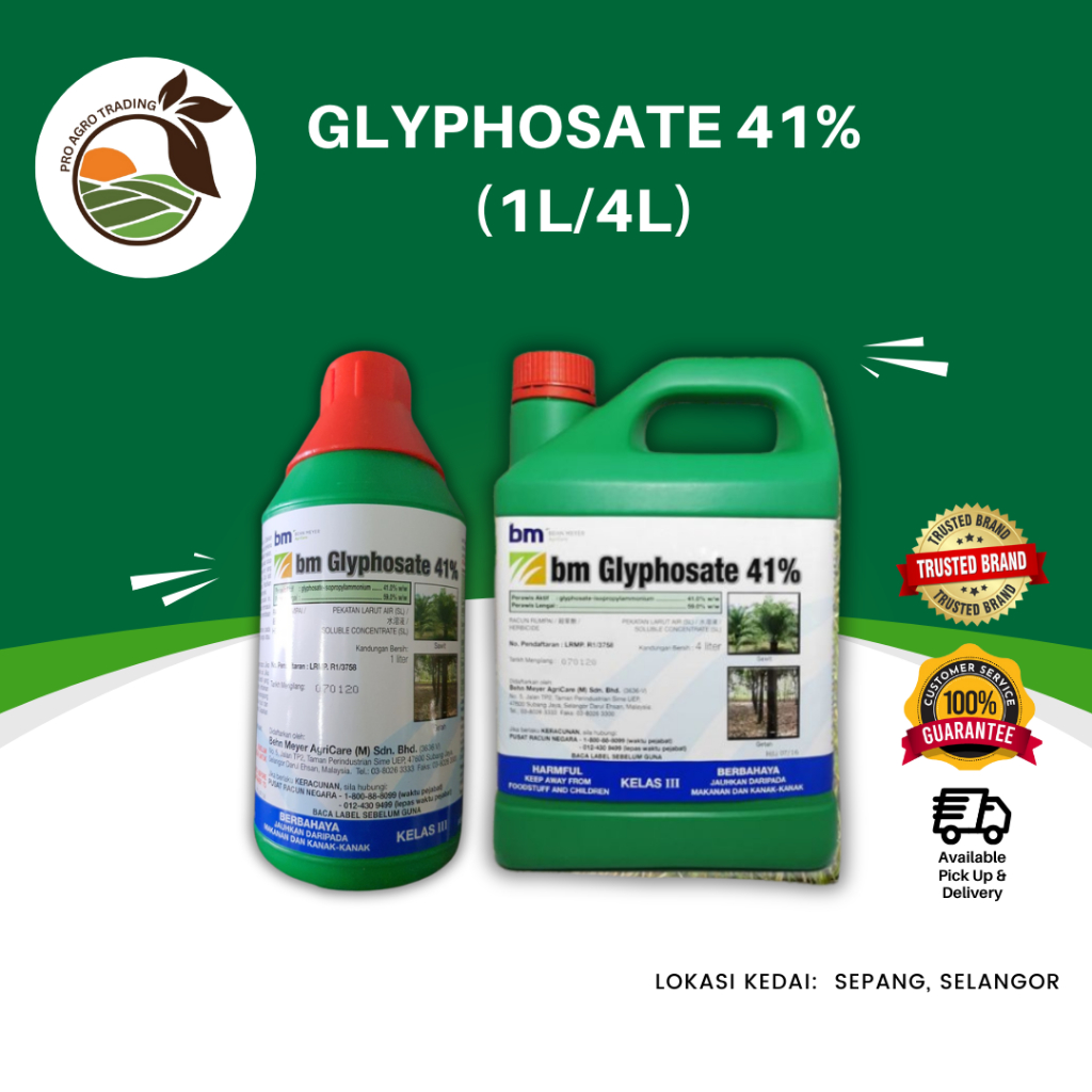 Behn Meyer GLYPHOSATE 41% (1L/4L) - Racun Rumpai, Lalang, Rumput Kerbau ...