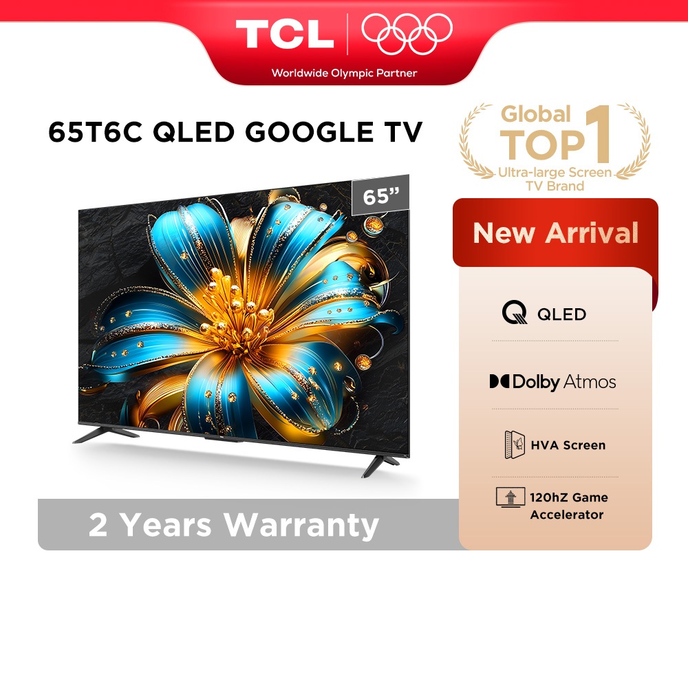 TCL 65 Inch QLED 4K Google TV with 120Hz Game Accelerator, Dolby Vision ...