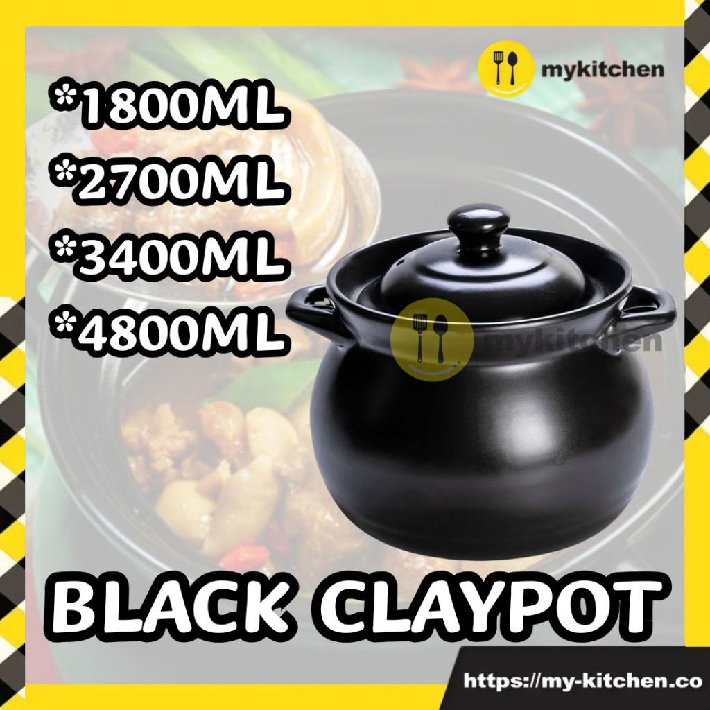 [MY KITCHEN] Heat Resistant Ceramic Claypot with Lid and Double Handle ...