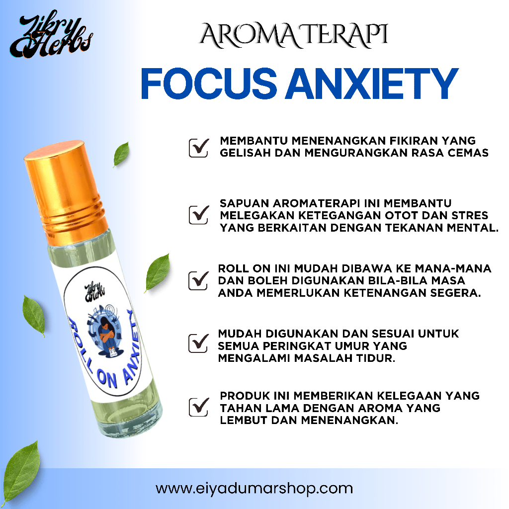 ZIKRY HERBS Aromaterapi Minyak Angin Anxiety 10ml | Shopee Malaysia