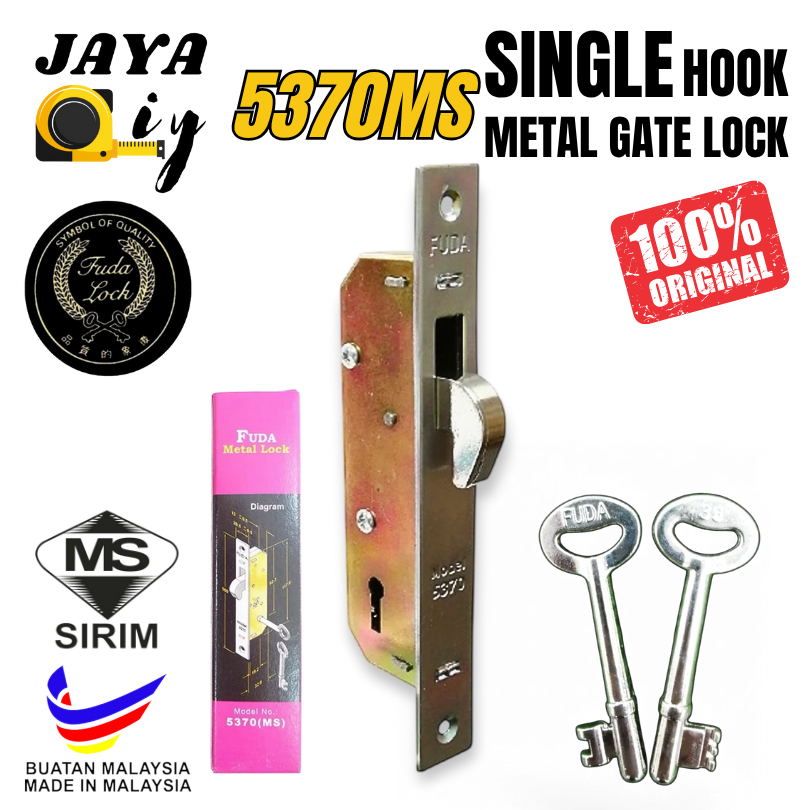 100% ORIGINAL FUDA [5370MS] METAL GATE single hook Mortice Mortise Door ...