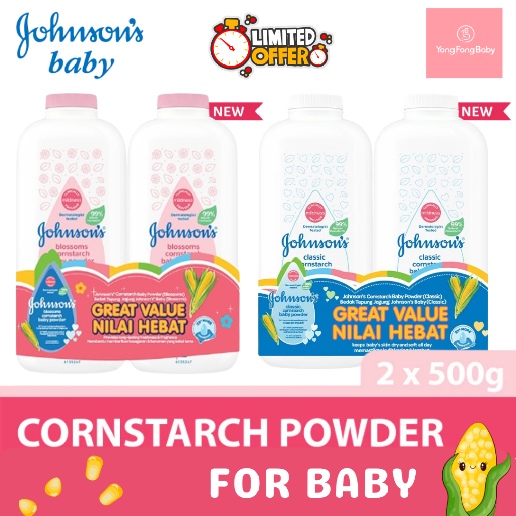 Johnson Baby Blossom / Regular Cornstarch Powder Twin Pack / 2 in 1 set ...