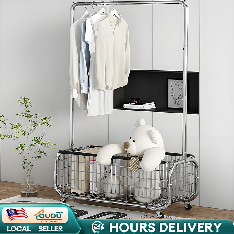 Oo Drying Rack Cloth Bag Hanger Organizer Steel Hanging With Wheels ...
