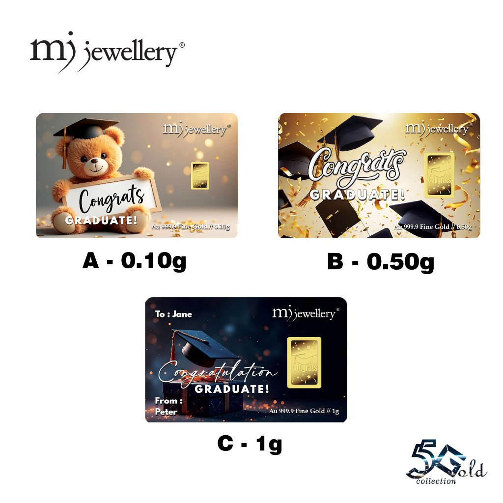 MJ Jewellery 5G Gold Collection 999.9 Congratulations Customize Gold ...