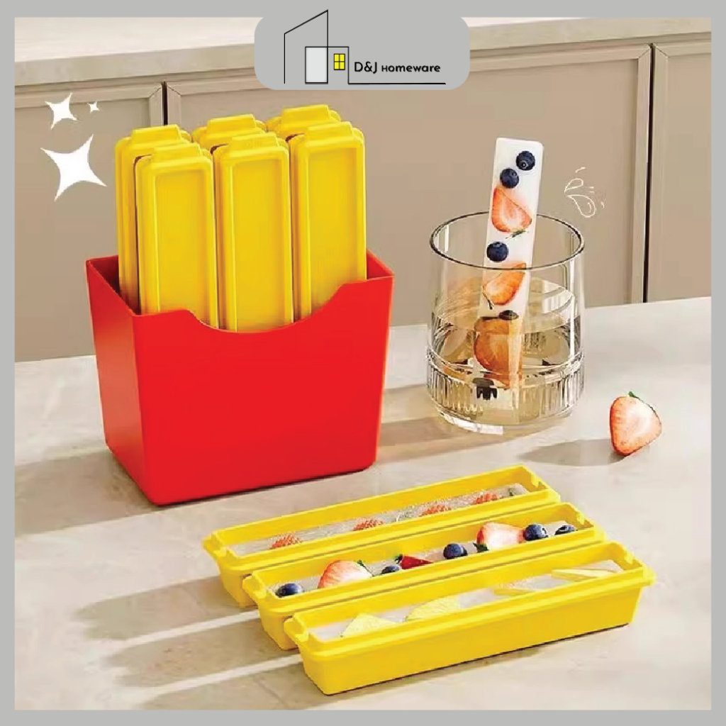 French Fries Ice Cube Mould with Magnetic Storage Box / Ice Maker Jelly ...