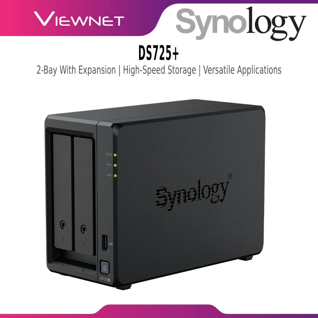 SYNOLOGY DS725+ DISKSTATION 2-BAYS WITH 2.6GHZ NAS STORAGE | DATA ...