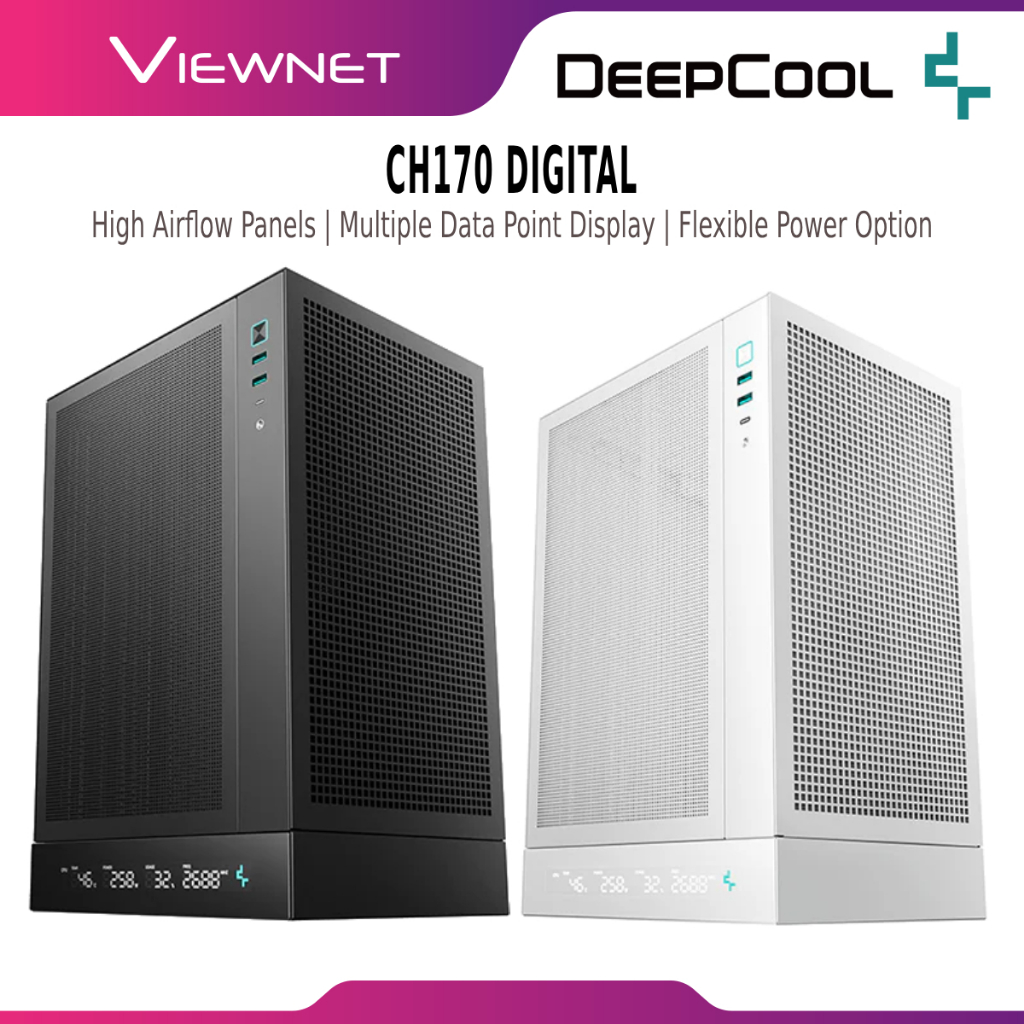 DEEPCOOL CH170 DIGITAL ITX DESKTOP PC CASING / CASE WITH FULL SIZED AIR ...