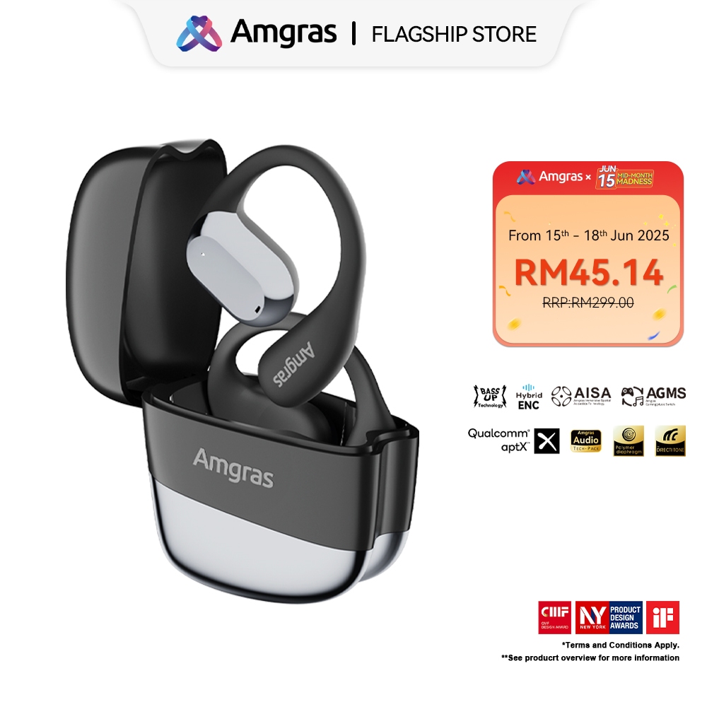 Amgras OpenEcho Ⅳ Ultra OWS Bluetooth Earphone ENC Noise reduction Game ...