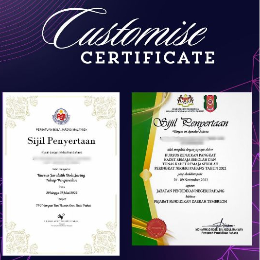 Customise certificate/ sijil edit/ service buat sijil graduation/konvo ...