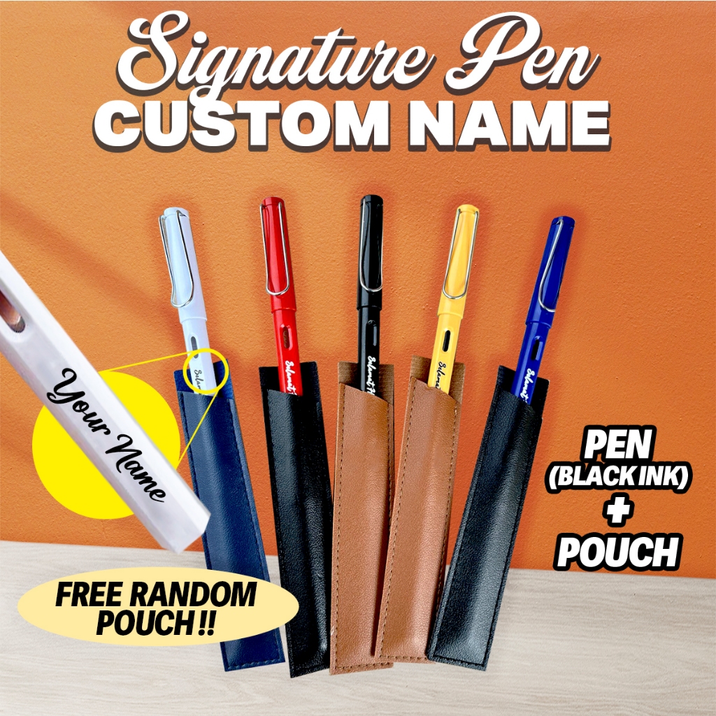 Signature Fountain Pen CUSTOM NAME + FREE POUCH Black Ink | Shopee Malaysia