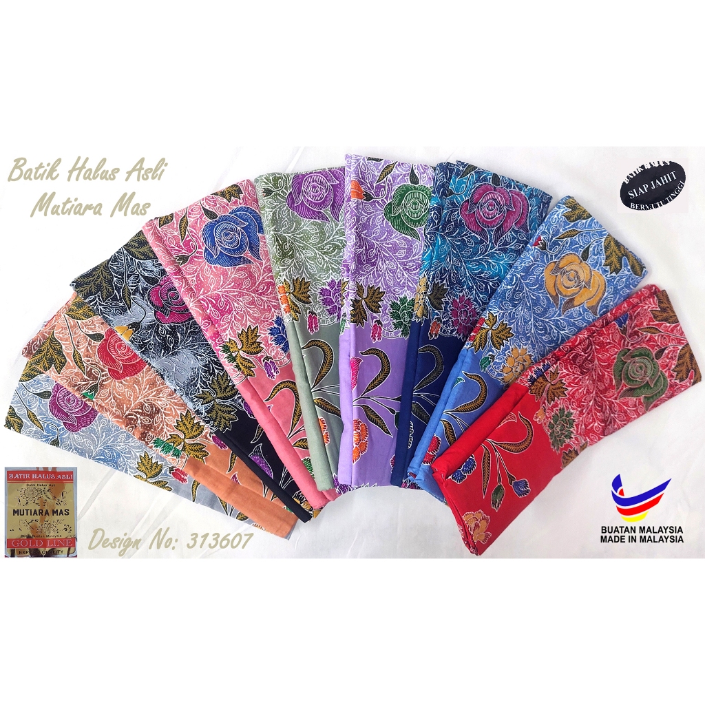 Batik Halus Asli MUTIARA MAS Gold Line (Batik Sarong 2mtr Jahit Tepi ...