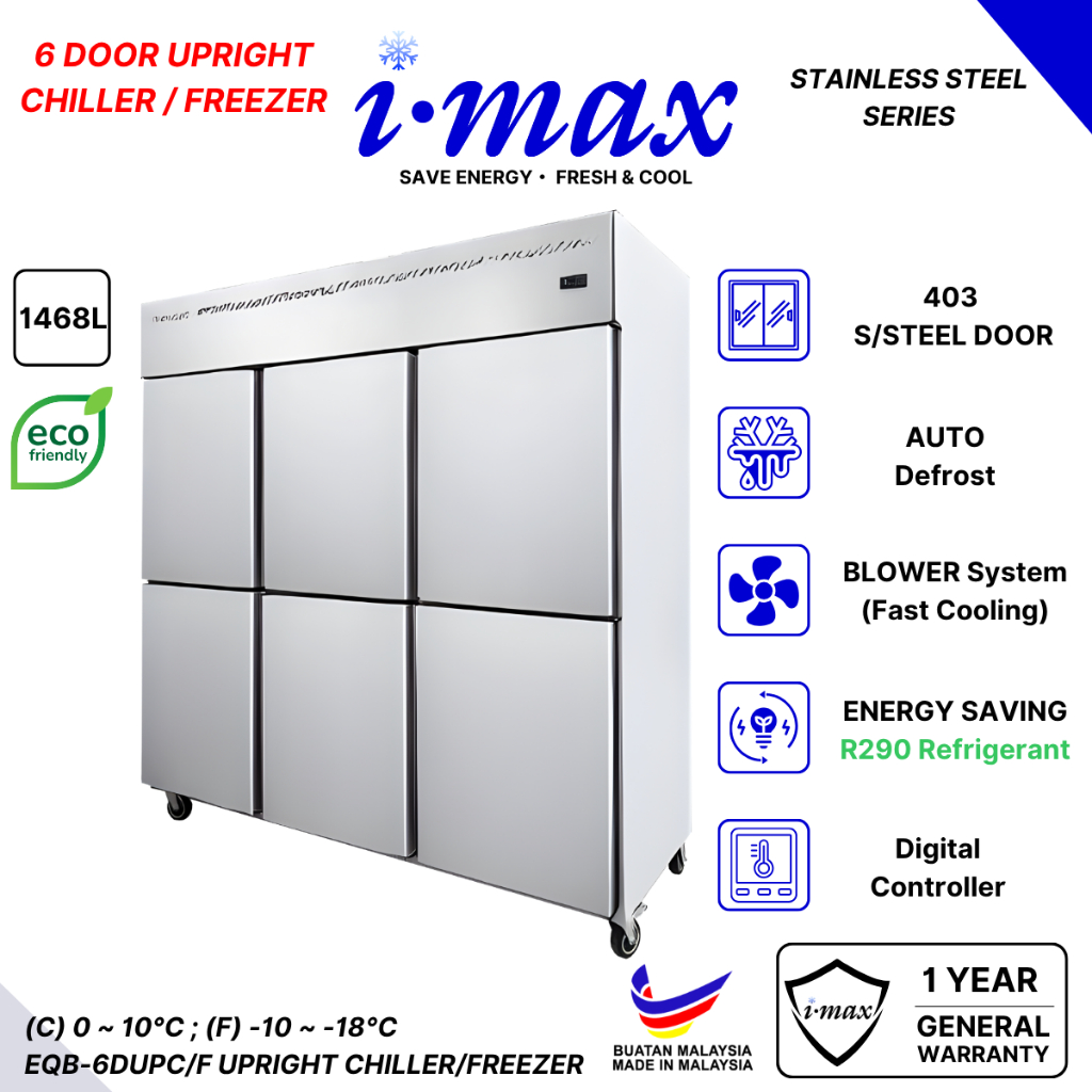 Imax 6 Door Stainless Steel Upright Chiller / Upright Freezer l Energy ...
