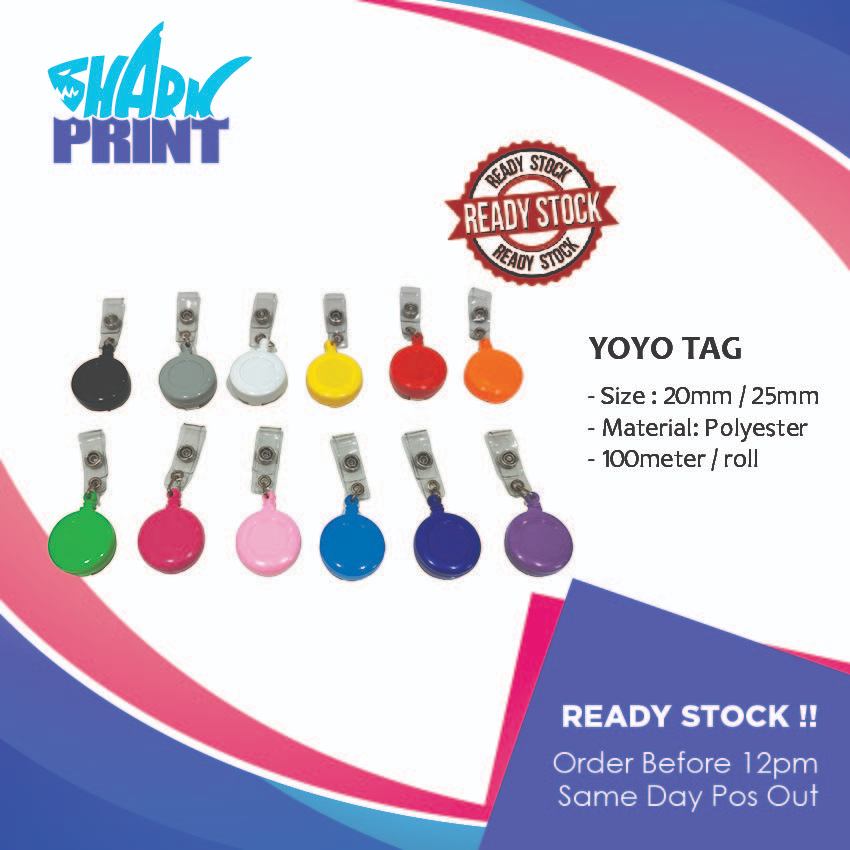 Lanyard Accessories - Yoyo Tag Retractable Badge Holder – 30mm PVC Reel ...