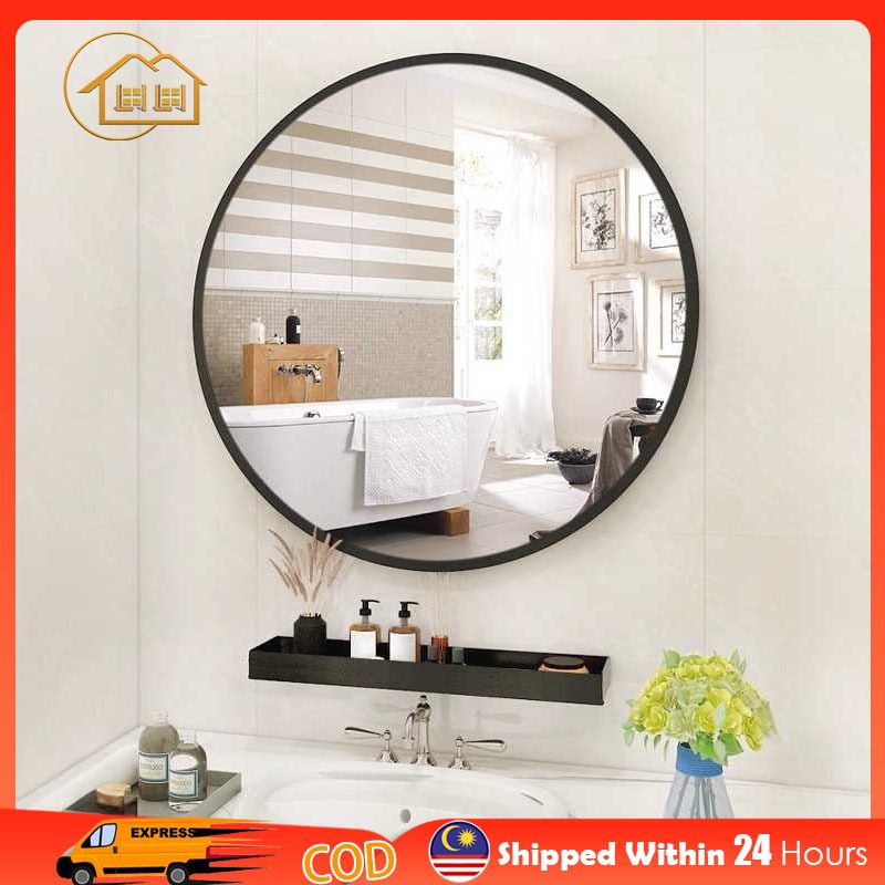 LI - Premium Round Mirror Wall Mirror Vanity Mirror Bathroom Mirror ...