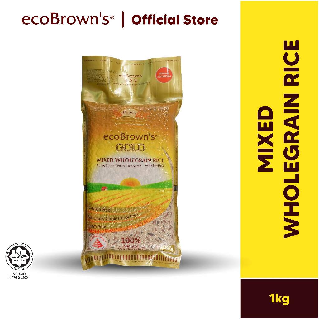 ecoBrown's GOLD Mixed Wholegrain Rice [1kg] | Shopee Malaysia