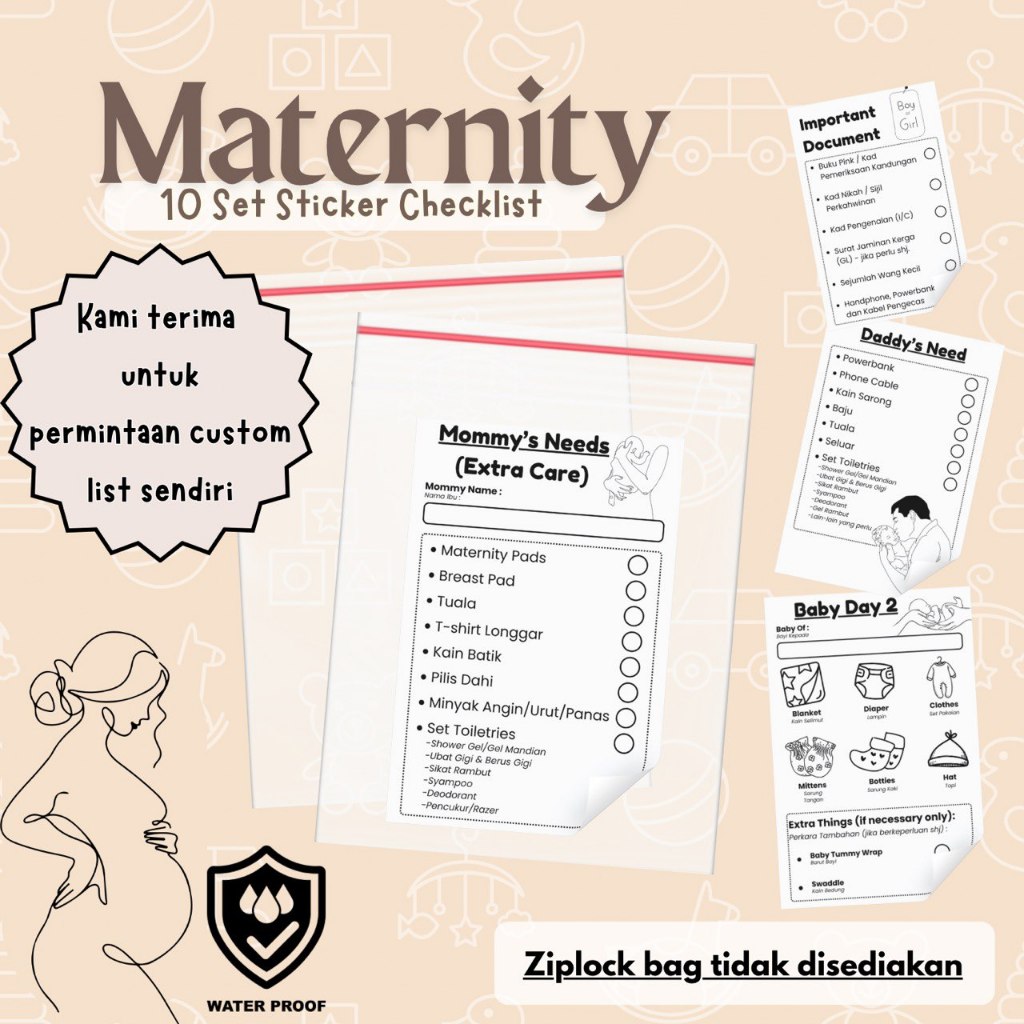 STIKER UNTUK ZIPLOCK BAG | HOSPITAL : MATERNITY STICKER FOR MOMMY ...