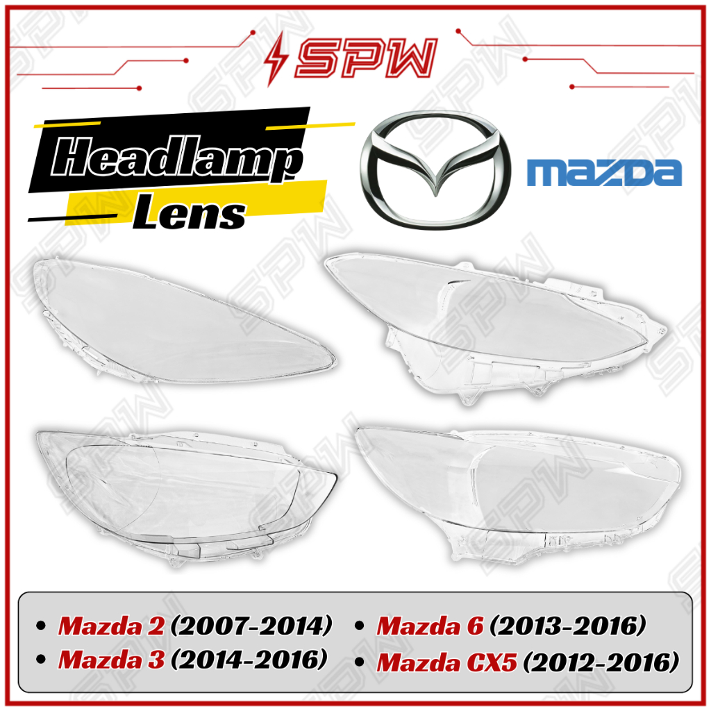 MAZDA 2 / 3 / 6 / CX5 CX-5 HEAD LAMP LENS COVER Head Light OEM Headlamp ...