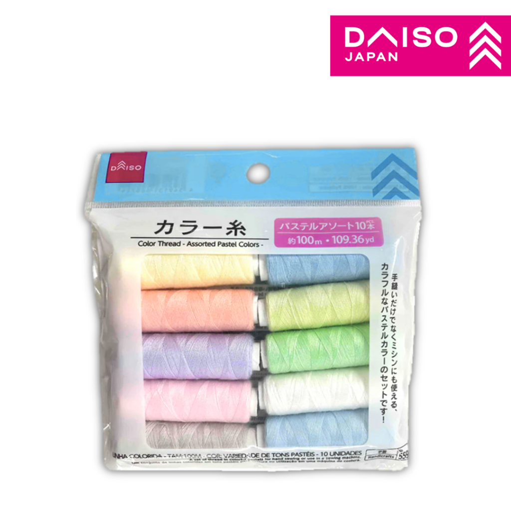 DAISO Color Thread Assorted Pastel 100m -10 pcs | Shopee Malaysia