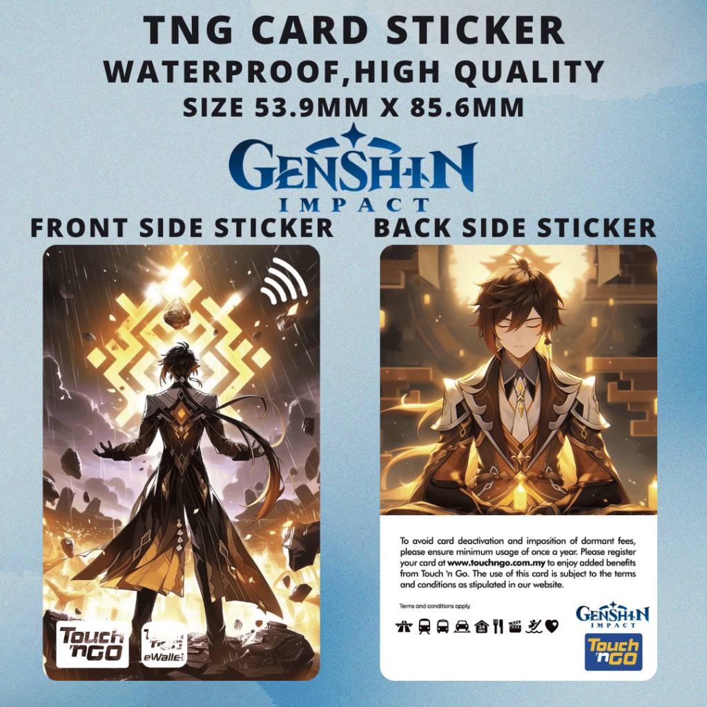 Genshin Impact Zhong Li - Card Sticker/Touch n Go Card Sticker Cover ...