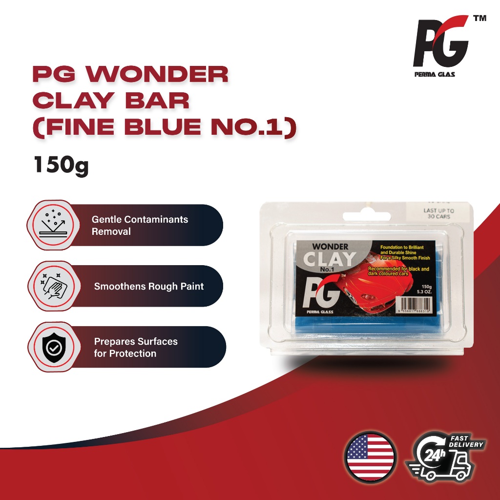 PG Wonder Clay Bar (Fine Blue No. 1) (150g) | Paintwork Cleaner ...