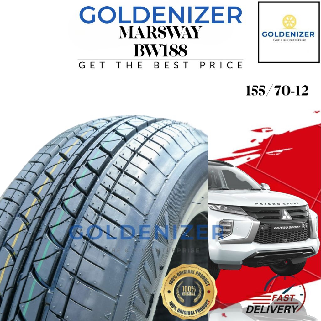 Marsway tyre tayar tire viva,kancil 155/70-12(tahun 2024)155 70 12 ...