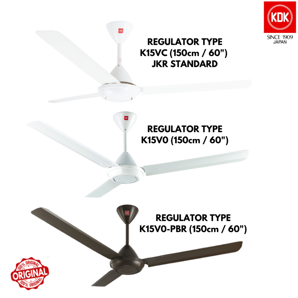KDK K15VC/ K15V0 / K15V0-PBR/ Kipas Siling Ceiling Fan with Regulator ...
