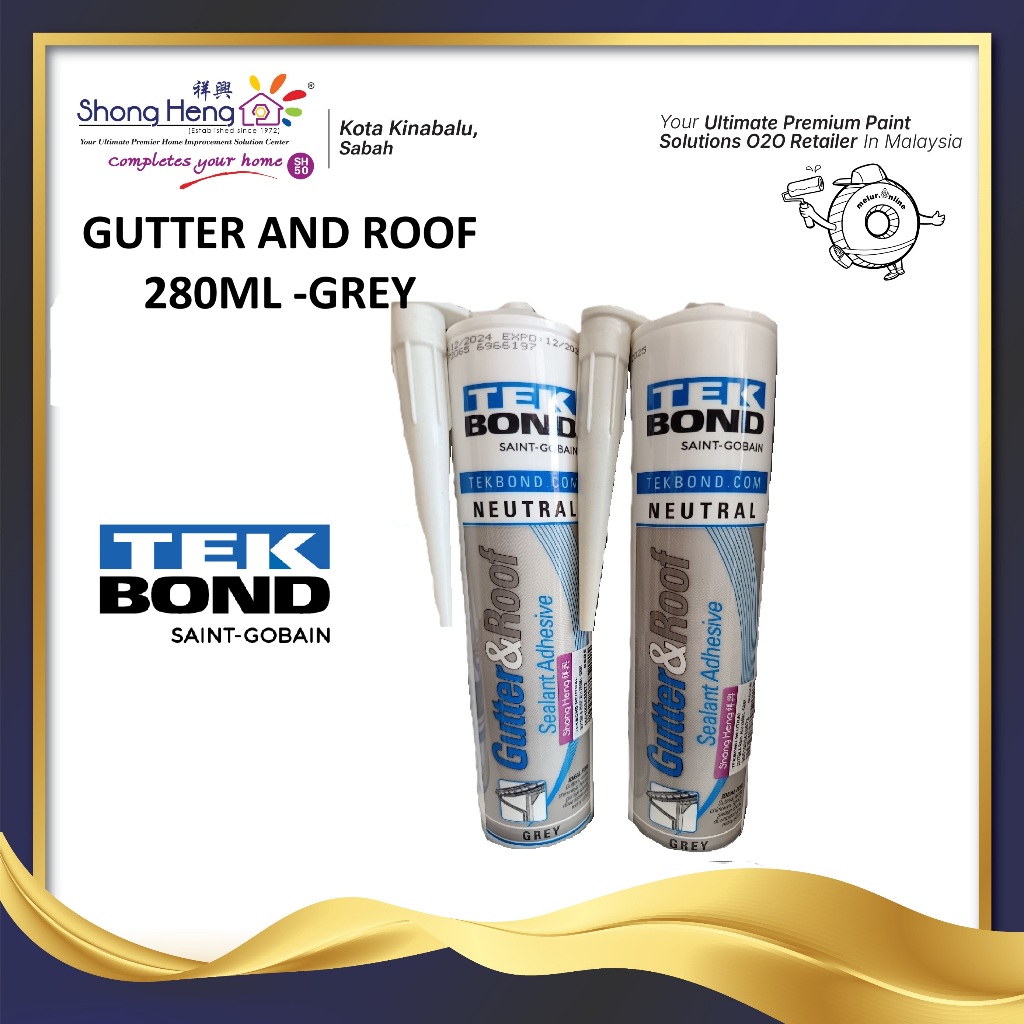 TEKBOND NEUTRAL GUTTER AND ROOF ALUMINIUM GREY 280ML (ROOFING,GUTTERS ...