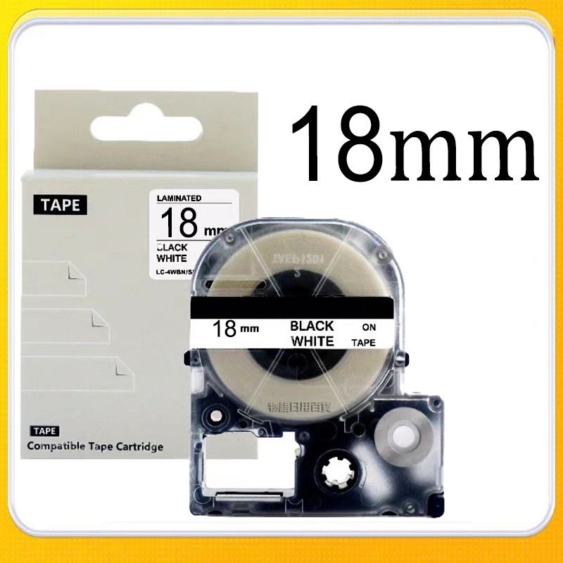 18mm LK-5WBN LC-5WBN Label Tape Compatible Epson KingJim for SS18KW LW ...