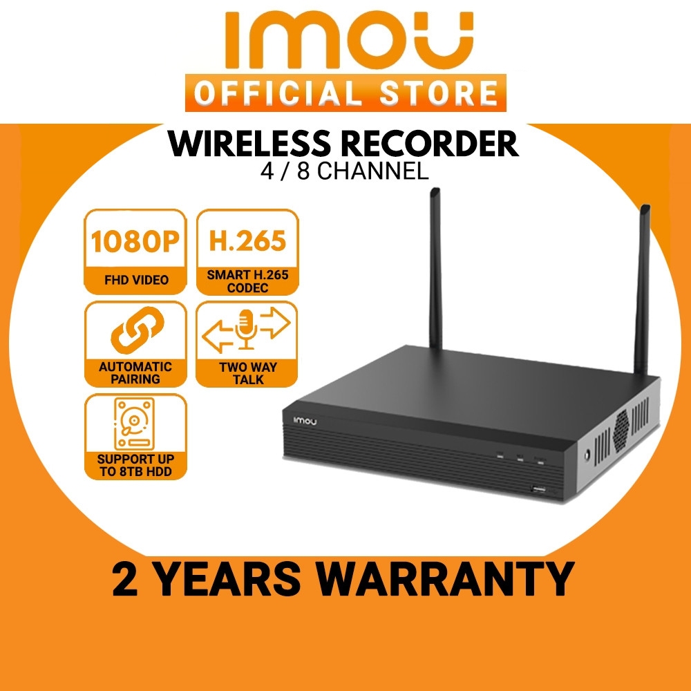 Imou Wireless Recorder FHD Video 4 Channel/8 Channel Auto Pairing NVR ...