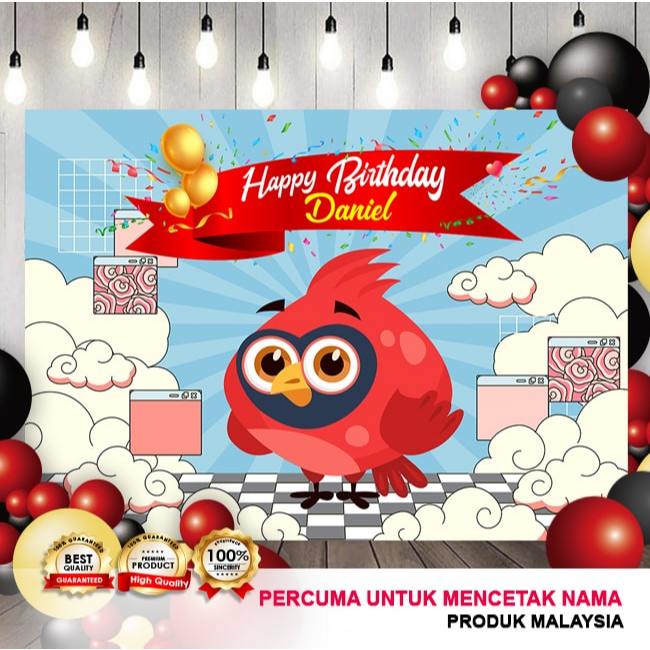 Banner Hari Jadi / Banner Hiasan - Burung / Angry Birds / Angry Bird ...