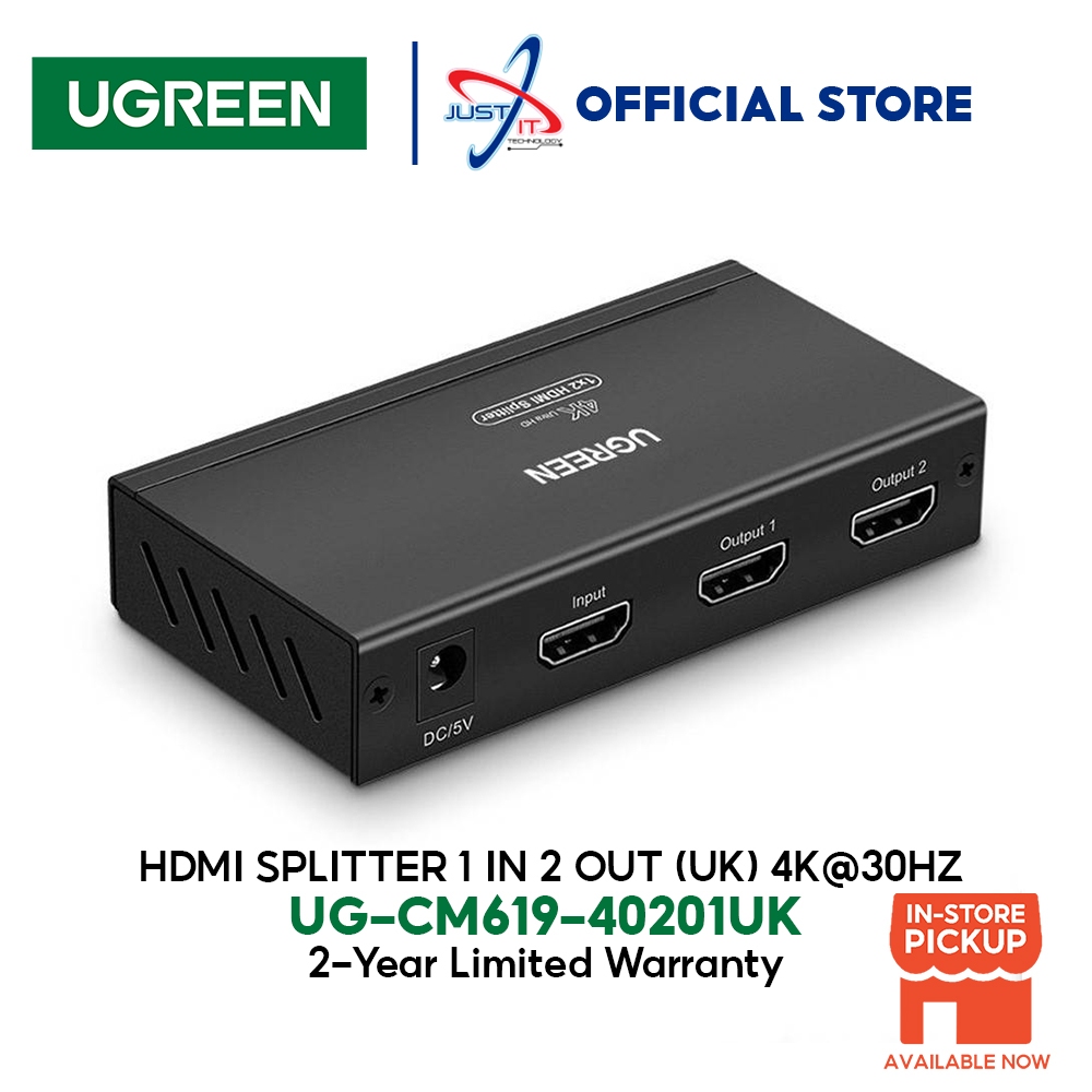 UGREEN HDMI SPLITTER 1-IN-2 OUT 4K@30HZ/3D - (UG-CM619-40201UK ...