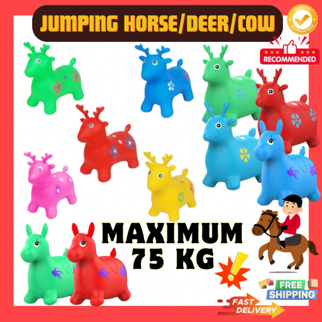 JUMPING HORSE / COW / DEAR BOUNCY DEER ANIMAL BEST INFLATABLE CHILDREN ...