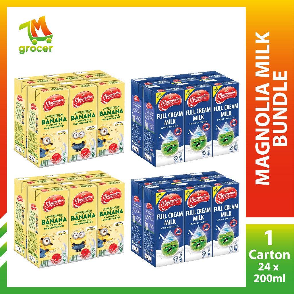 MAGNOLIA UHT Pisang Segar (200ML x 12) + MAGNOLIA UHT Susu Penuh Krim ...