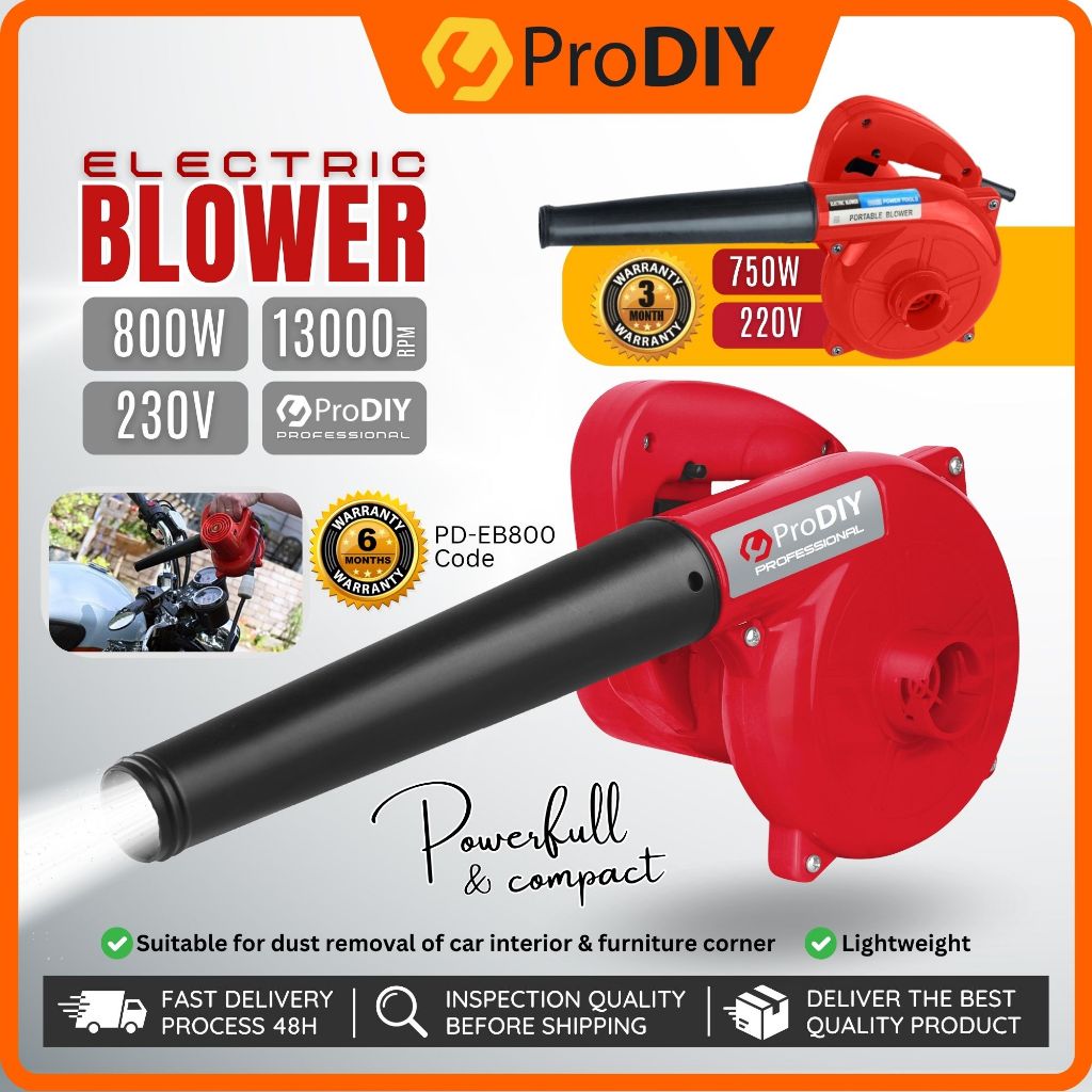 Electric Blower 800W 750W 13000RPM Leaf Blower Vacuum Suction Dust ...