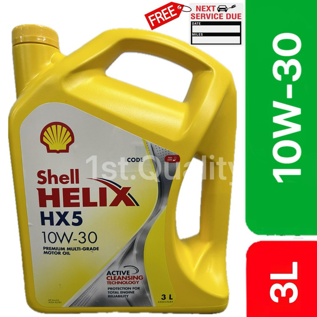 Shell Helix HX5 SN/CF 10W30 Premium Mineral Engine Oil (3L) Myvi Viva ...