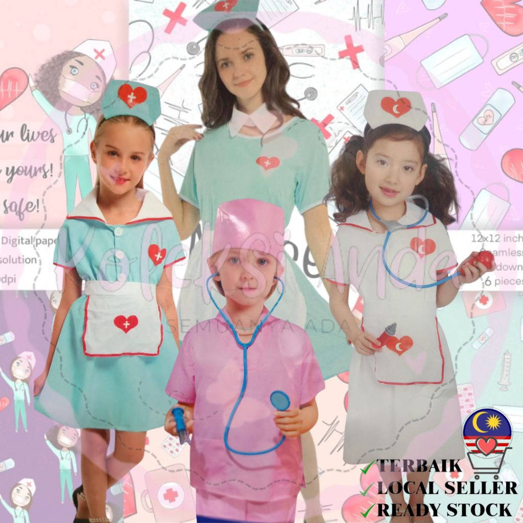 💥READY STOCK 💥COSTUMES OCCUPATION "NURSE" For Kids & Adult | Shopee ...