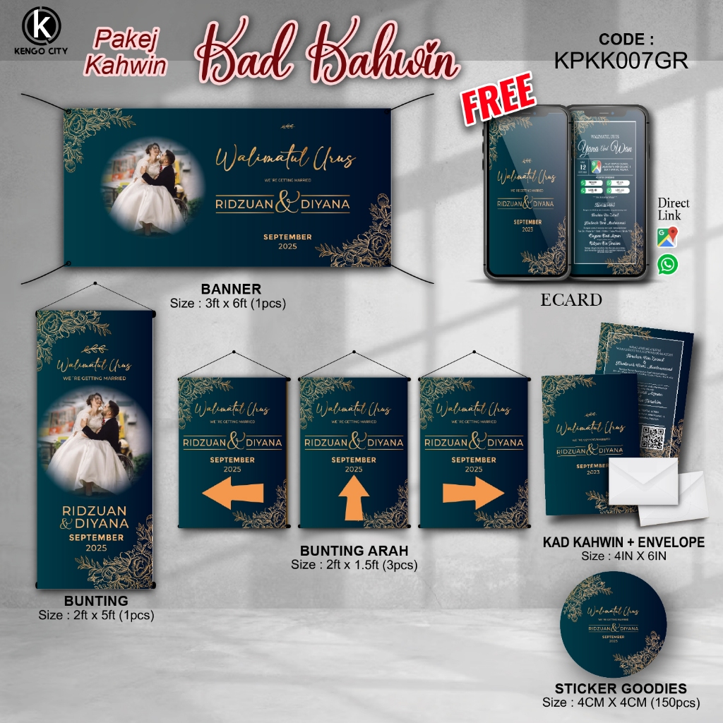 Pakej Murah - Kahwin Banner / Bunting / Penunjuk Arah / Kad Kahwin ...