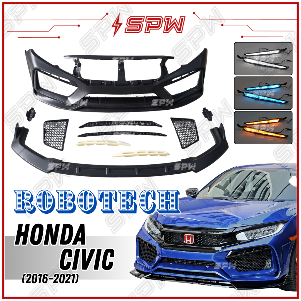Honda Civic FC (2016-2021) ROBOTECH RS Bodykit Front Bumper Robot ...