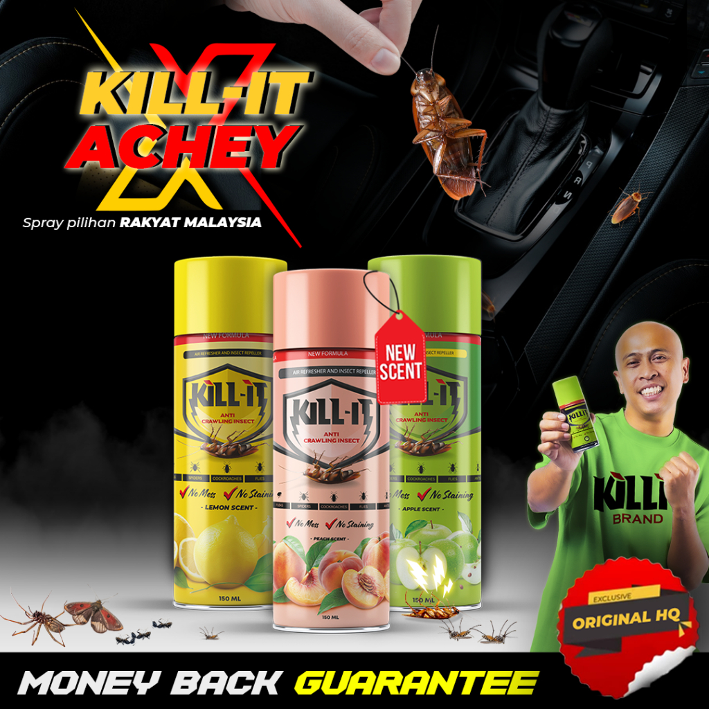 KiLL-iT Fresh Anti-Crawling Insect Spray - Spray Lipas & Serangga 150ML ...