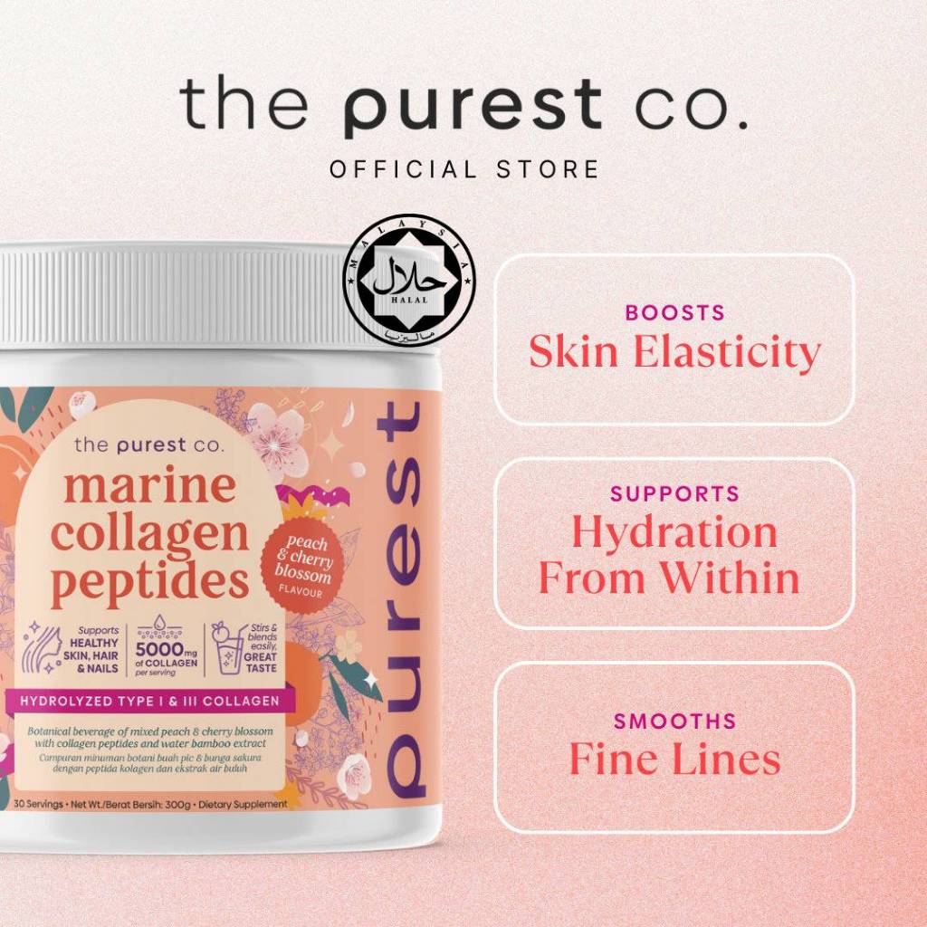 Purest Co Marine Collagen Peptides - Collagen Supplement For Skin, Hair ...