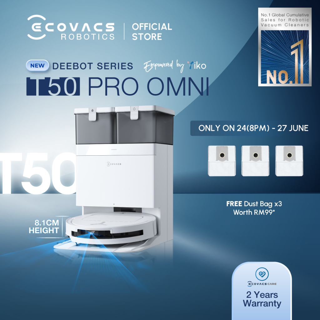 [2026 NEW] ECOVACS DEEBOT T50S Pro Omni Robot Vacuum| 25,000 PA ...