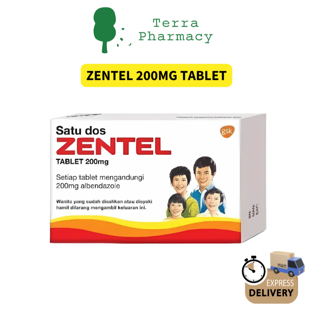 ZENTEL 200mg Tablet for Worm Treatment 4's/Box | Shopee Malaysia