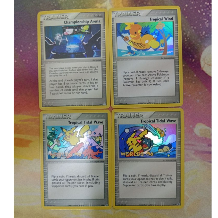 V4 pcs / Set Trophy Tropical tide Winner card World Championship arena ...