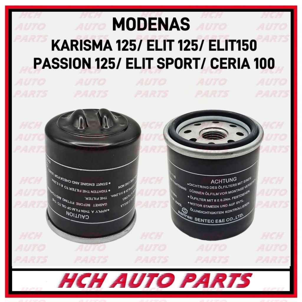 OIL FILTER - MODENAS - KARISMA 125/ ELIT 125/ 150 / PASSION 125/ ELIT ...