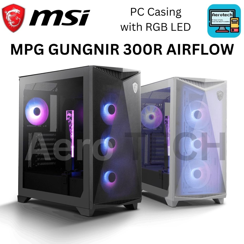 MSI MPG GUNGNIR 300R Airflow Gaming PC Casing | White / Black | ATX Mid ...