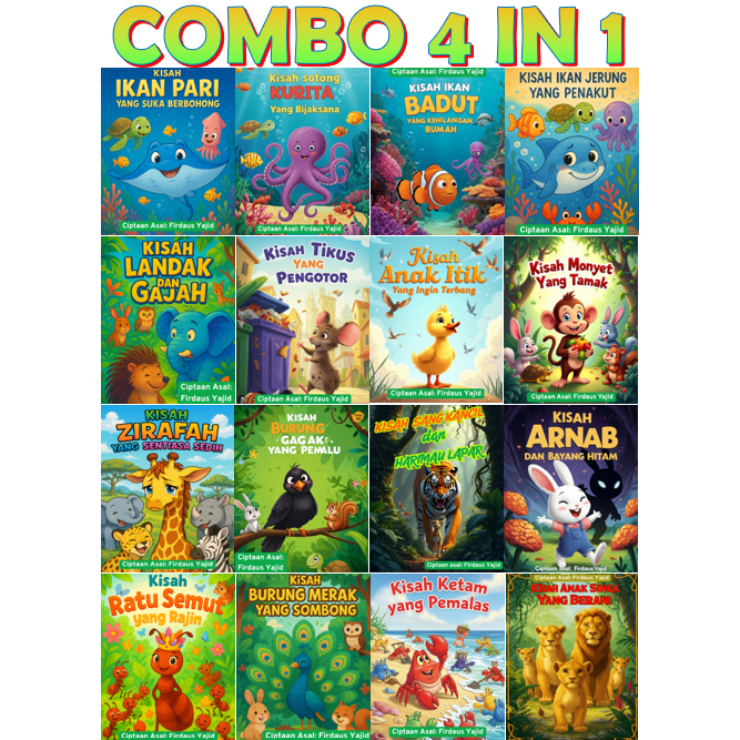 Buku Digital PDF | Combo 4 in 1, Cerita Kanak-Kanak Kisah Haiwan dan ...