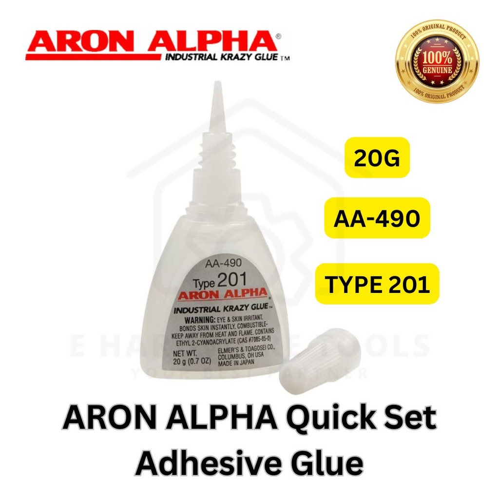 ARON ALPHA 201 20G Quick Set Adhesive Glue General purpose AA-490 tube ...