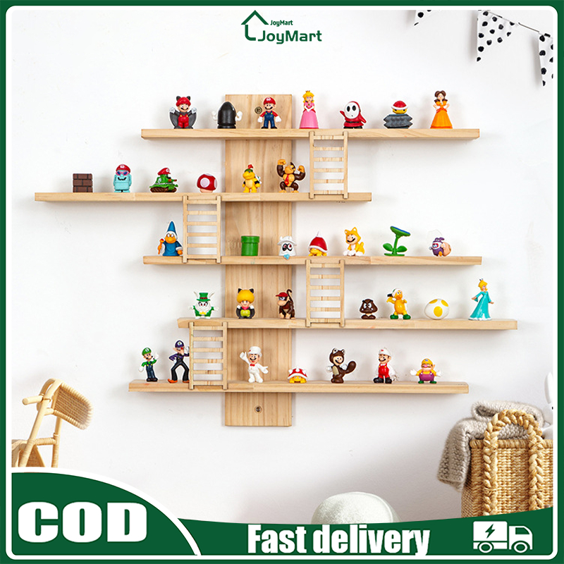 Solid Wood Display Rack Wall Mounted Toy Storage Rak Mainan Popmart ...