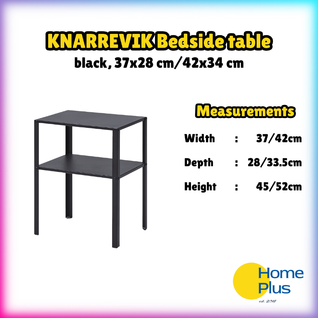 HomePlus🛋️ KNARREVIK Bedside table black Yellow 37x28 cm 42x34 cm | Shopee Malaysia