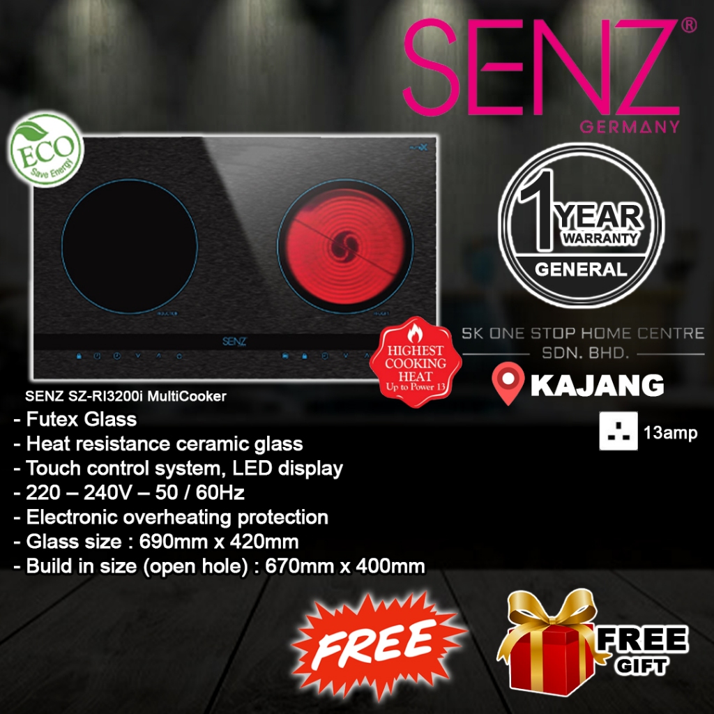 (AUTHORISED DEALER) SENZ 2 in 1 Smart Induction & Ceramic Cooker Hob SZ ...
